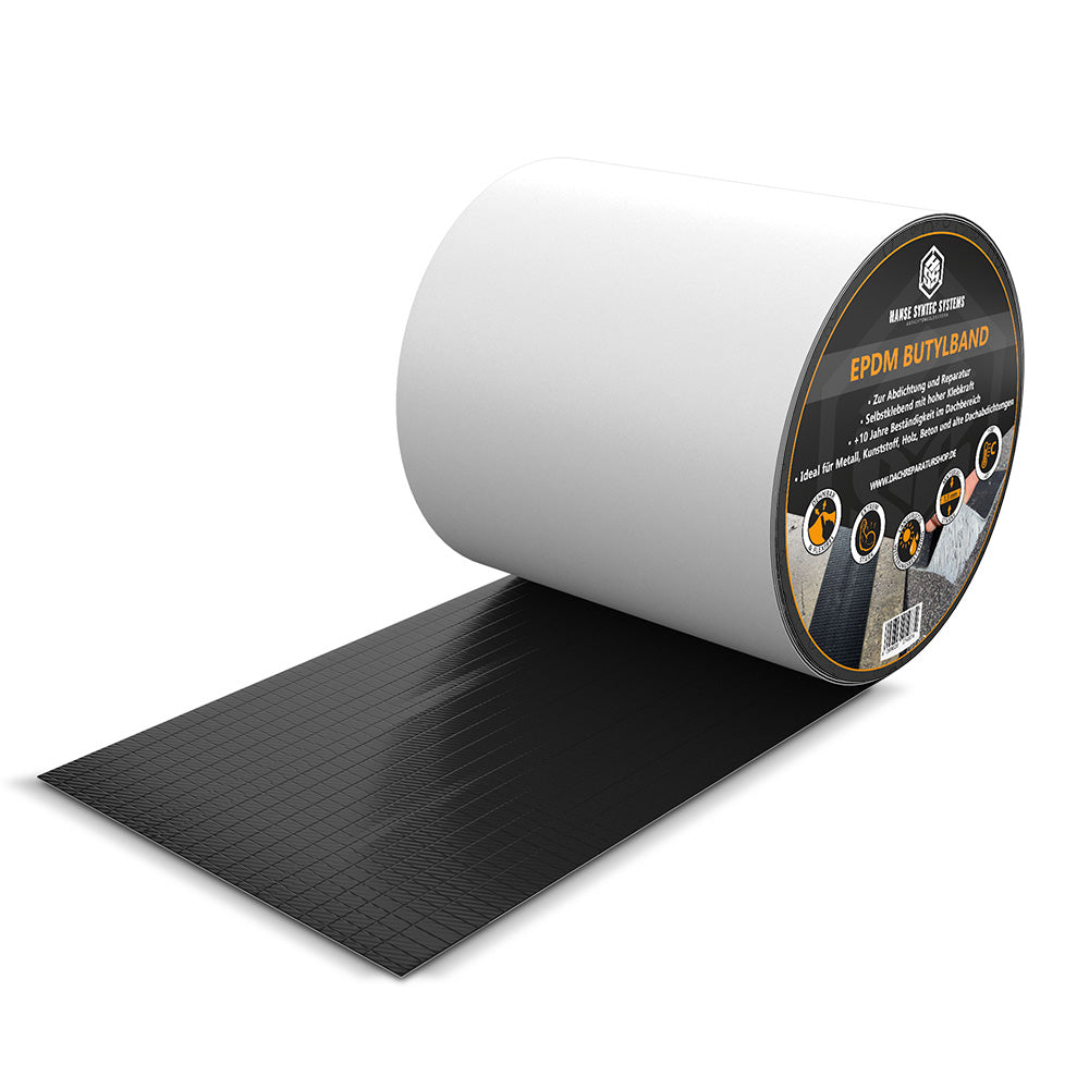 Butylband selbstklebend, schwarz strukturiert / 10 cm x 5 Meter – Hanse ...
